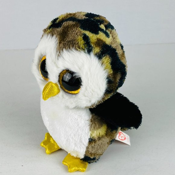 Ty | Toys | Ty Beanie Boos Medium Size Owliver The Owl Gold Black Eyes ...